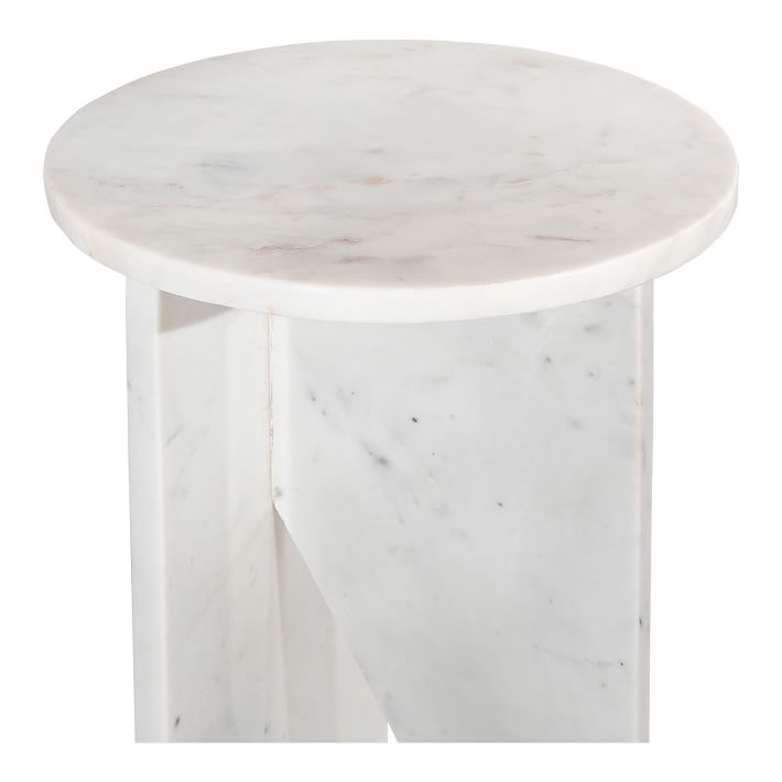 Angled Base Marble Side Table | West Elm