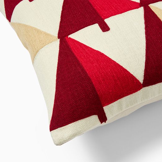 Crewel Colorblock Trees Pillow Cover | West Elm