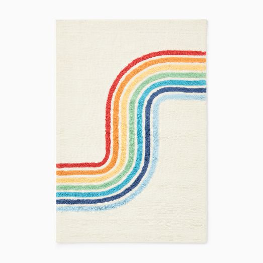 Machine Washable Rainbow Track Rug | West Elm