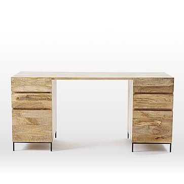 Industrial Modular Desk w/ 2 File Cabinets (64") | West Elm