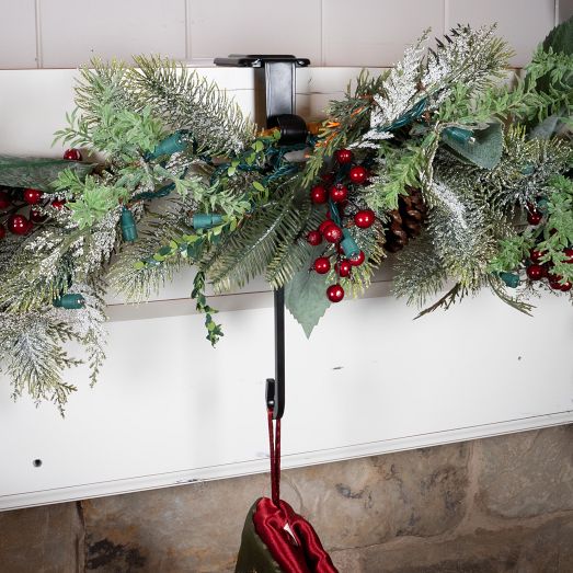 Mantel Garland & Christmas Stocking Holder (Set of 3) - Black | West Elm