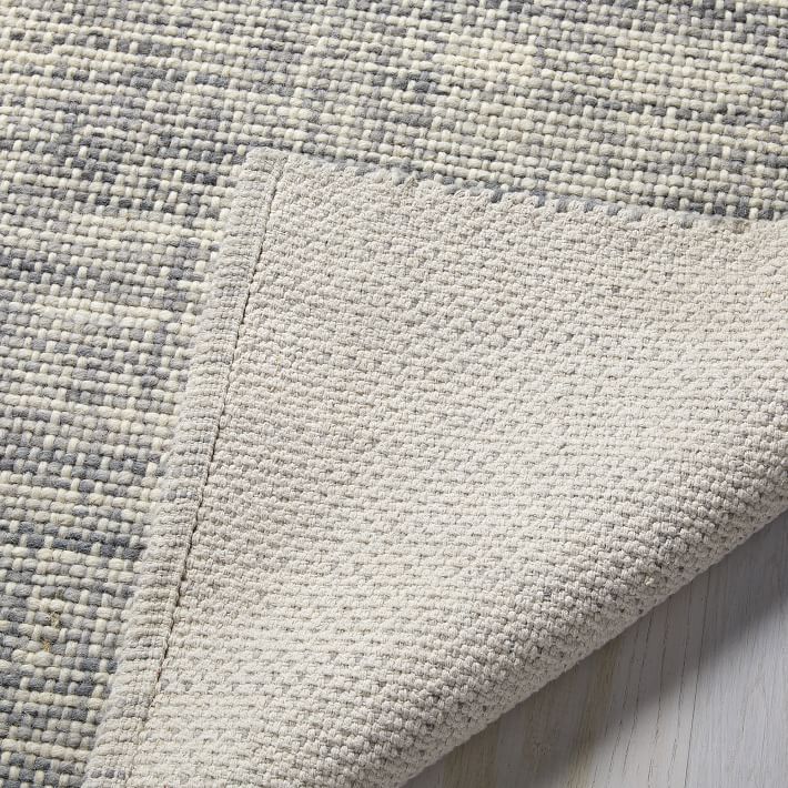 Mid-Century Heathered Basketweave Wool Rug | West Elm