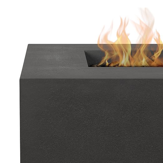 Concrete 42.5" Low Square Fire Table | West Elm