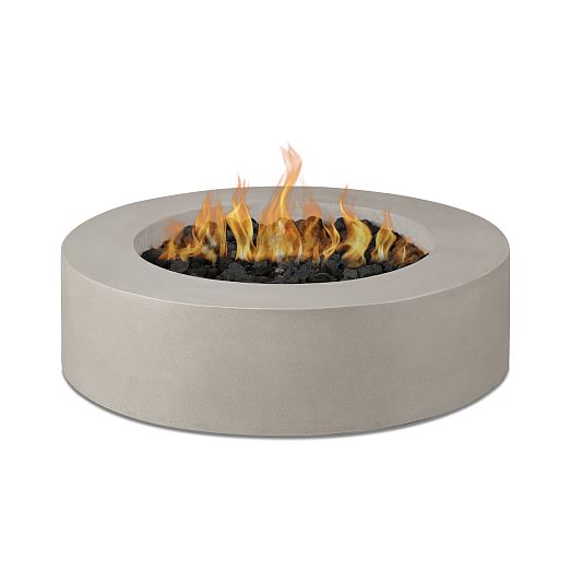 Concrete Low Round Fire Pit Table | West Elm