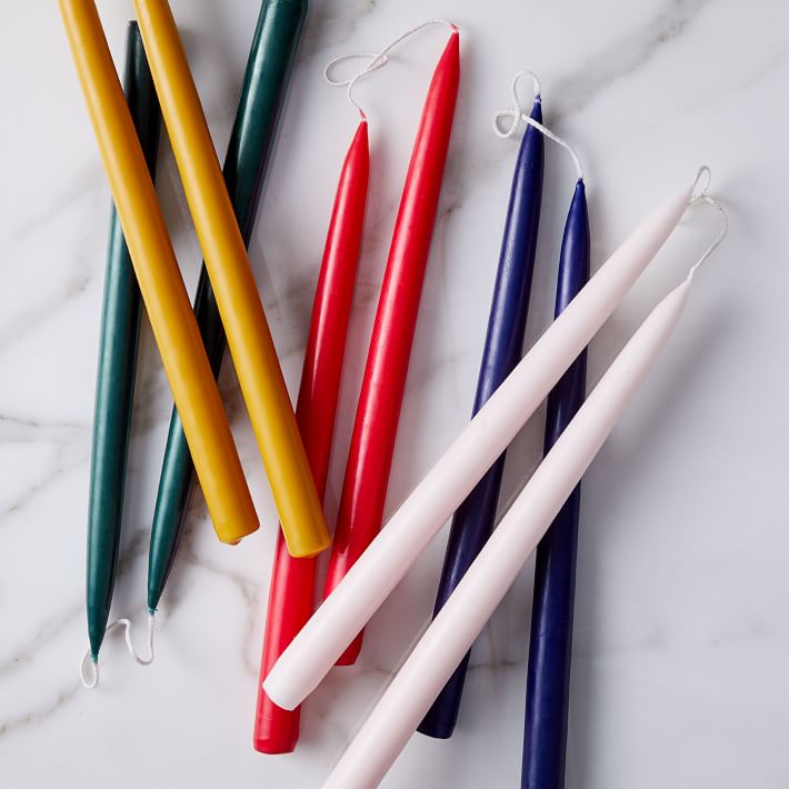 Unscented Colorful Taper Candles | West Elm