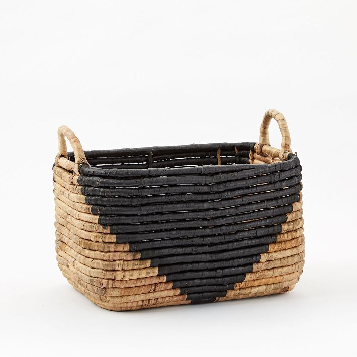 Two Tone Woven Seagrass Baskets West Elm