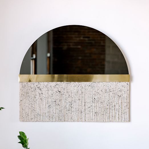 Candice Luter Fleck Half Circle Mirror w/ Fringe | West Elm