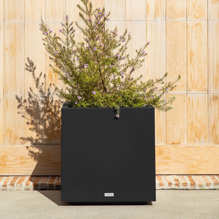 Veradek Block Series Indoor/Outdoor Plastic Cube Planters | West Elm