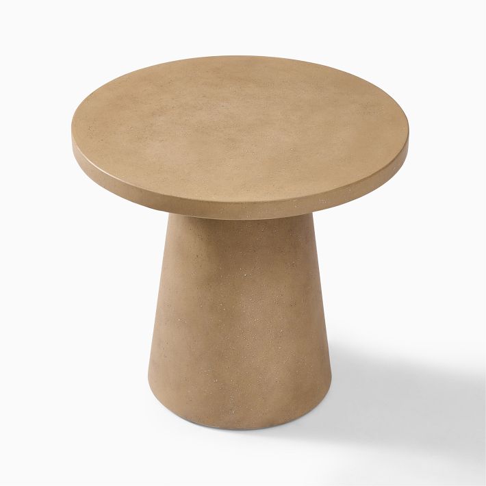 Textured Concrete Outdoor Pedestal Bistro Table (32") | West Elm