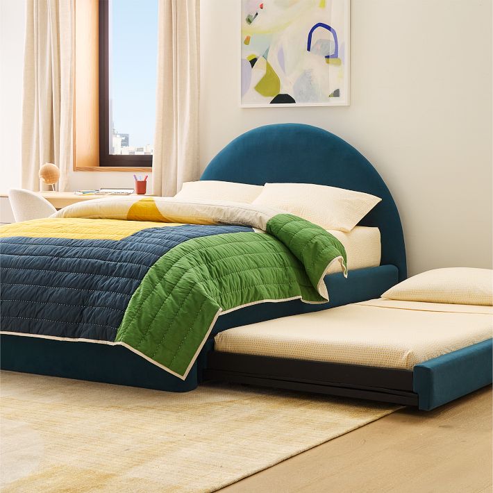 Elora Arched Upholstered Bed w/ Trundle | West Elm