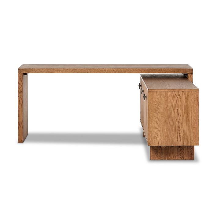 Garfield Leather L-Shaped Desk (78") | West Elm