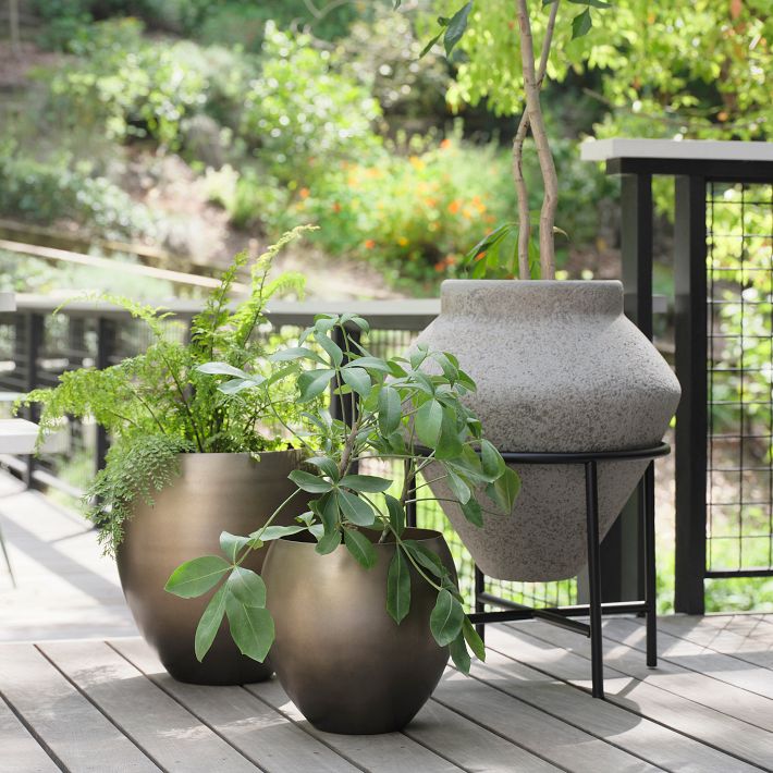 Organic Metal Floor Planters | West Elm