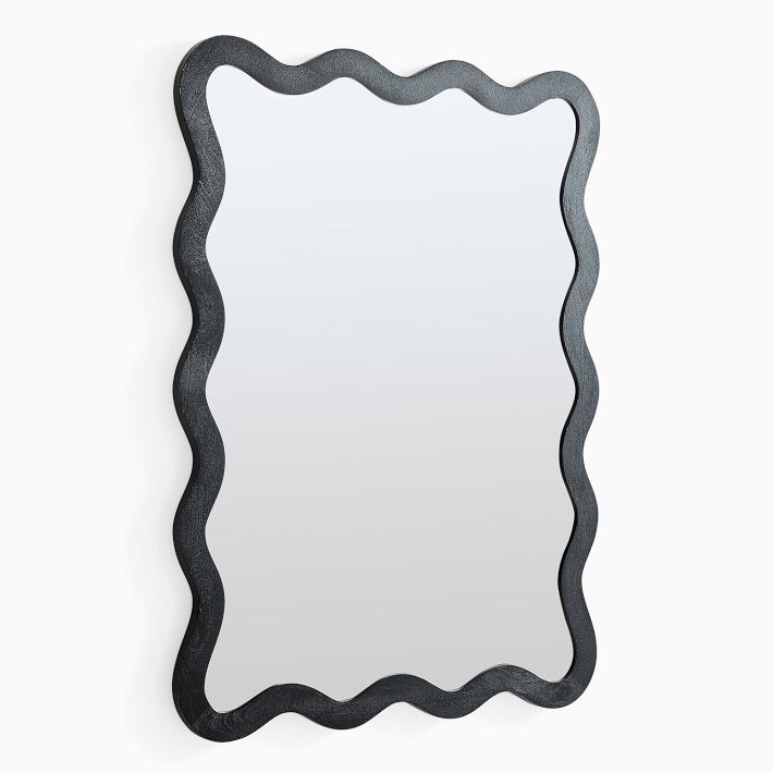 Wavy Wood Wall Mirror - 35"W x 47.25"H | West Elm