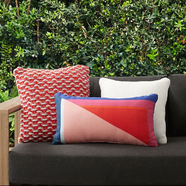 Split Colorblock Indoor/Outdoor Pillow | West Elm