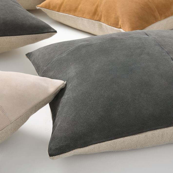 Pieced Suede Pillow Cover | West Elm