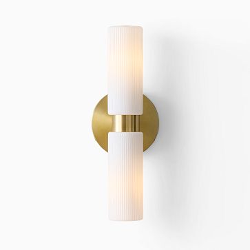 Fluted Double Short Indoor/Outdoor Sconce (3") | West Elm