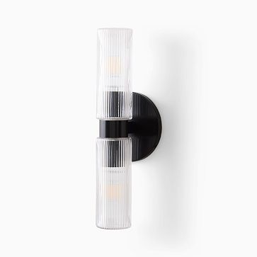 Fluted Double Short Indoor/Outdoor Sconce (3") | West Elm