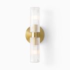 Fluted Double Short Indoor/Outdoor Sconce (16") | West Elm