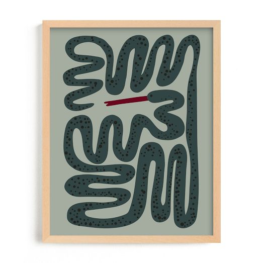 Squiggly Snake Framed Wall Art by Minted for West Elm | West Elm