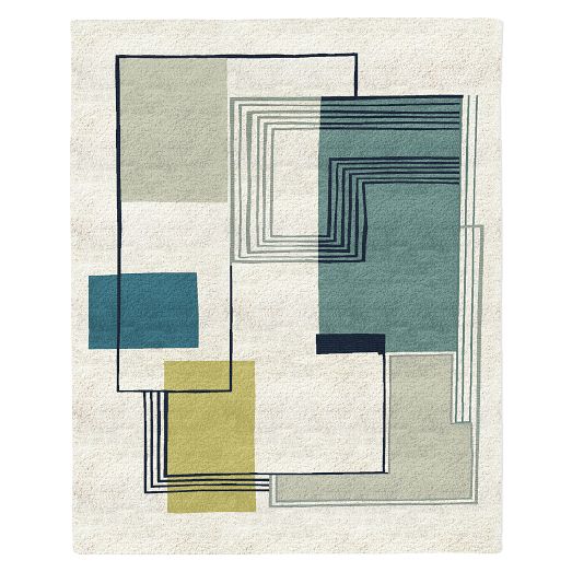 Abstract Lines Wool Rug | West Elm