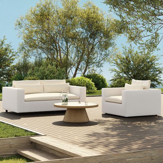 Harmony Outdoor Sofa (82"), Lounge Chair & Textured Concrete Coffee ...