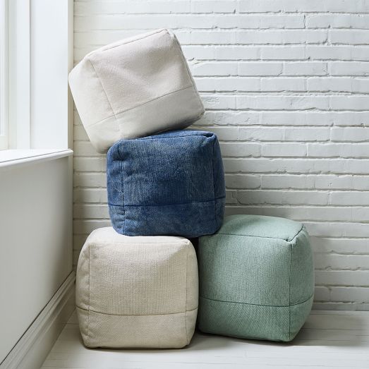 Cotton Canvas Pouf | West Elm