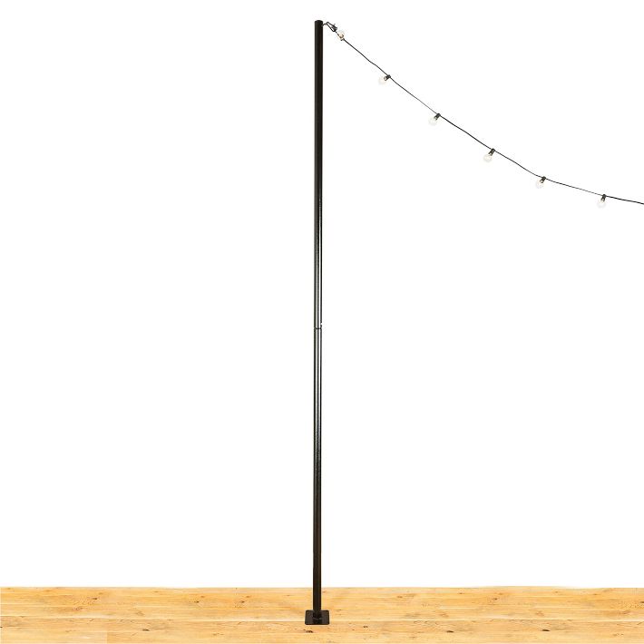 String Light Pole Stands w/ Mounting Plate | West Elm