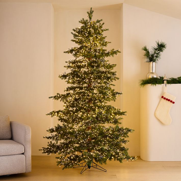 Pre-Lit Faux Monaco Pine Green Christmas Tree | West Elm