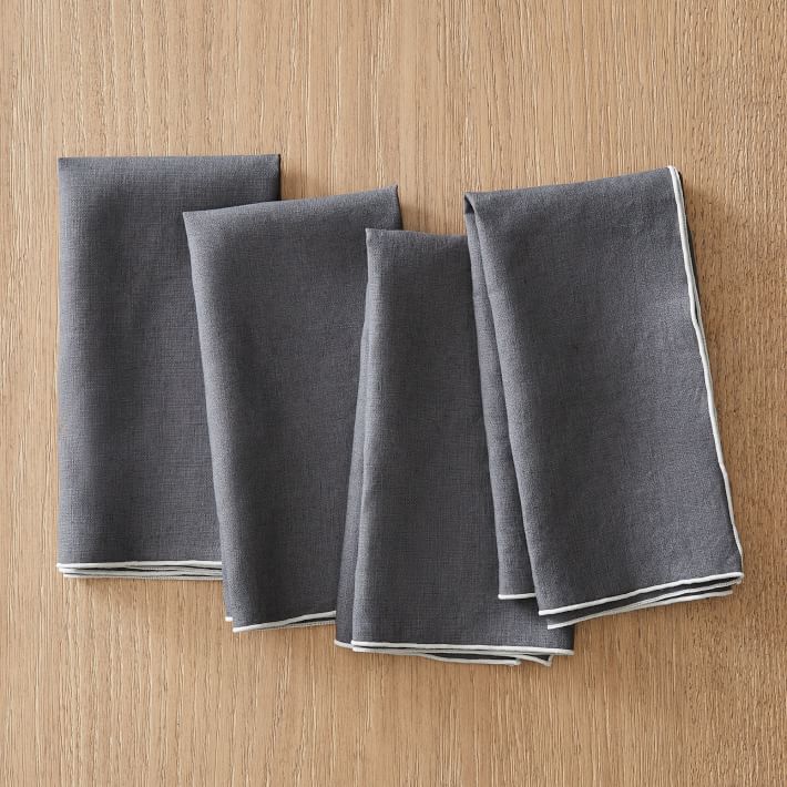Merrowed Edge Linen Napkin Sets | West Elm