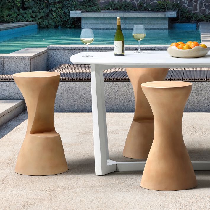 Pensri Outdoor Concrete Bar Stool | West Elm