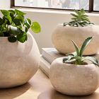 Chloe Textured Stone Planters | West Elm