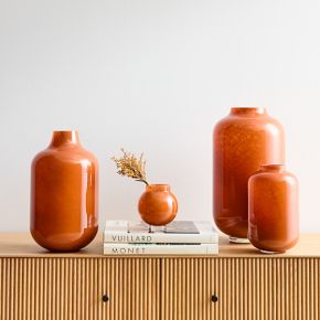 Mari Glass Vases - Rust | West Elm