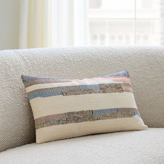 Colorblock Silk Stripe Pillow Cover | West Elm
