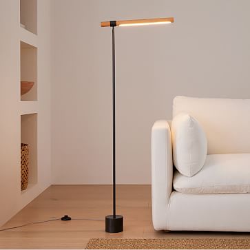 Linear Wood LED Floor Lamp | West Elm