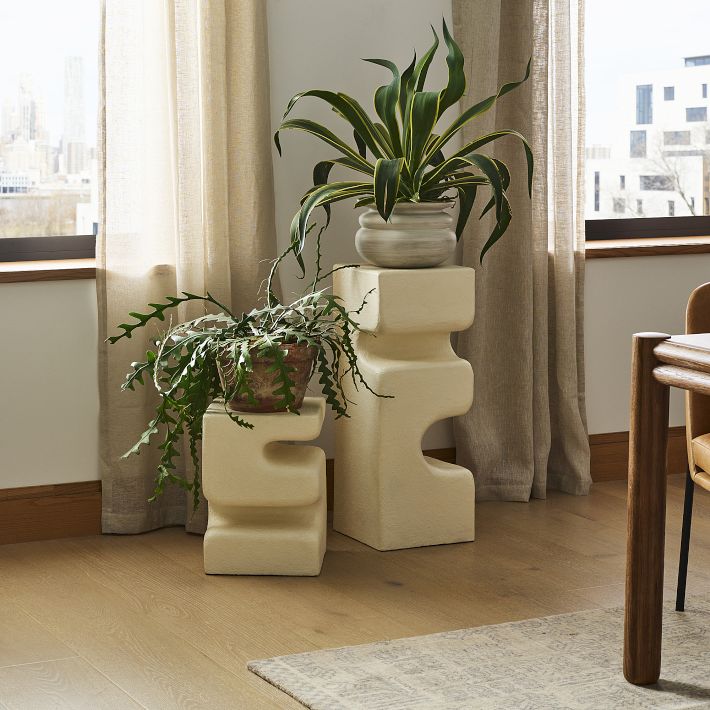 Gio Plaster Plant Stand | West Elm