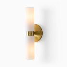 Fluted Double Short Indoor/Outdoor Sconce (16") | West Elm