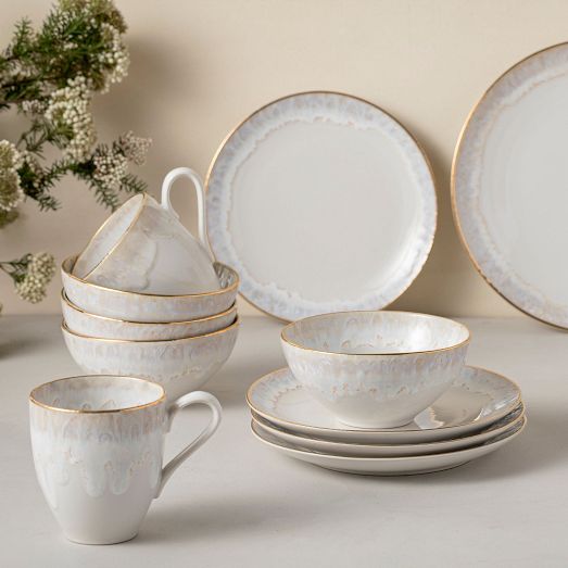 Casafina Taormina Stoneware Gold-Rimmed Dinnerware | West Elm