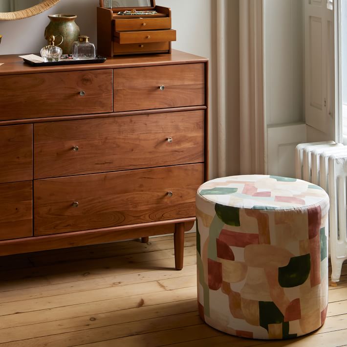 West elm round ottoman store