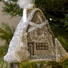 Glass A-Frame Cabin Ornament | West Elm
