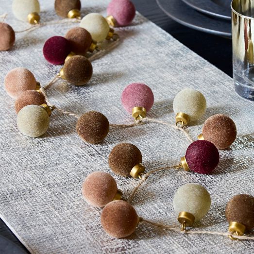 Flocked Ball Garland | West Elm
