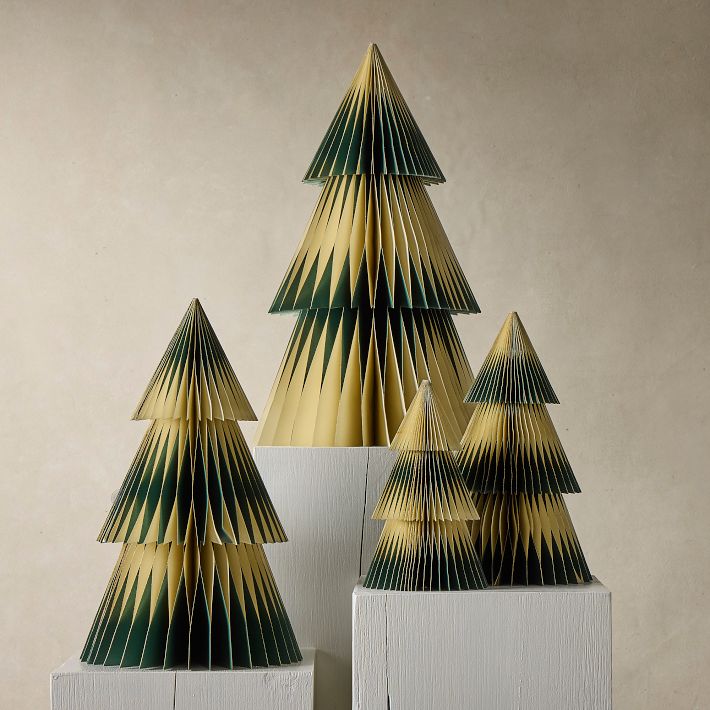 Two-Tone Decorative Paper Tabletop Trees | West Elm