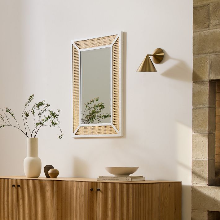 Coastal Cane Rectangle Wall Mirror | West Elm