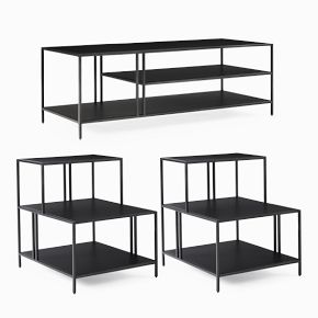 Profile Coffee Table & 2 Side Tables Set | Modern Living Room Furniture ...