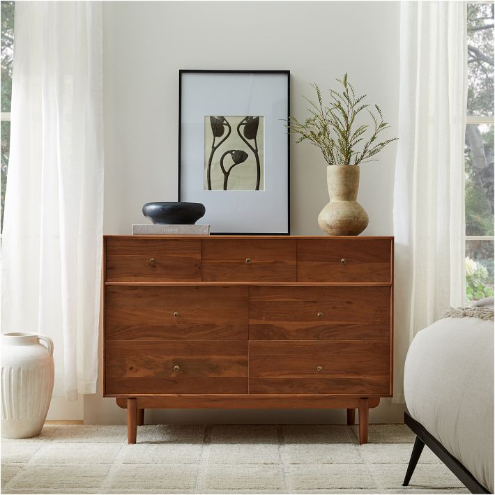 Keira Solid Wood Narrow 7 Drawer Dresser 48