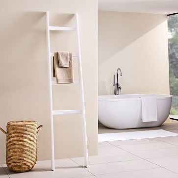 Modern Leaning Narrow Towel Ladder Space Saving Storage West Elm