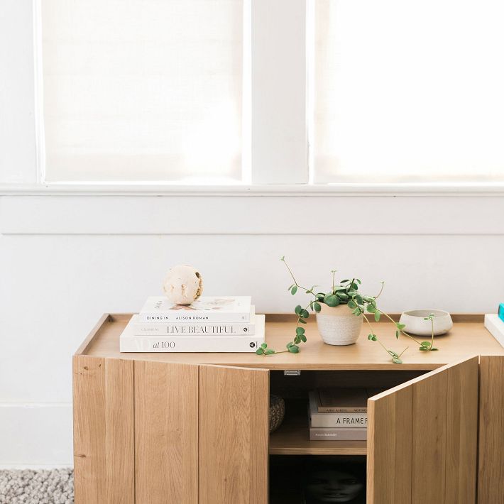 Modern Paneled Wood Media Console 72
