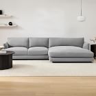 Haven 137 Right Multi Seat Double Wide Chaise Sectional Standard Depth Performance Chenille Tweed Natural Sand West Elm