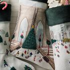 Embroidered Cotton Tree Farm Stocking | West Elm