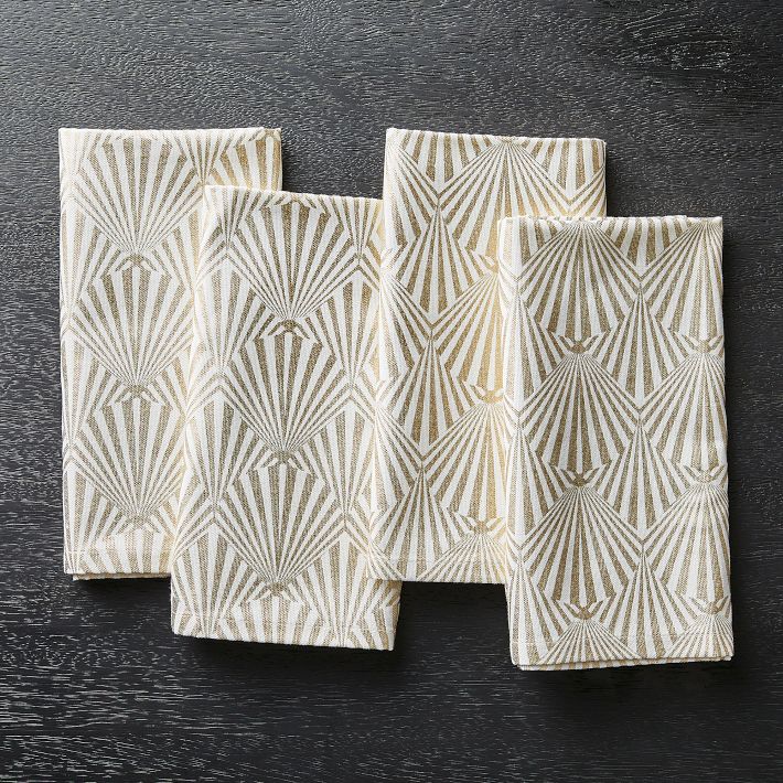 Printed Metallic Napkin Sets | West Elm