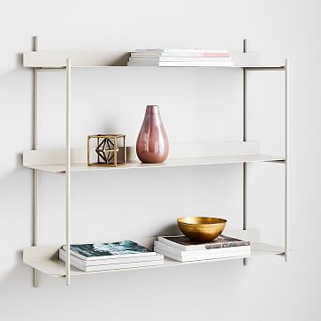 Floating Lines Metal Wall Shelf 3 Tiered West Elm